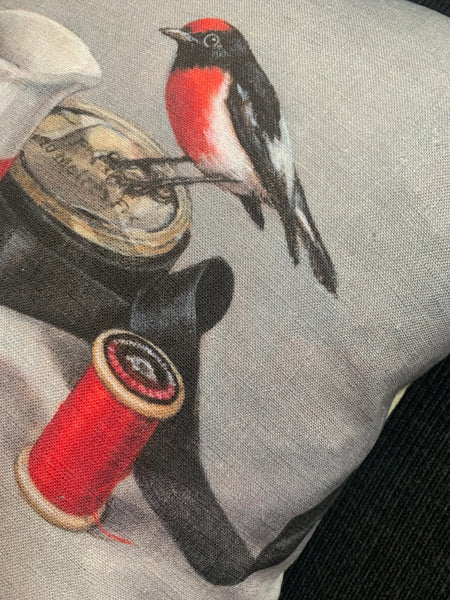 Red Capped Robin Cushion – Miss Molly Eco Lux